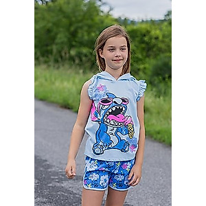 Disney Lilo & Stitch Little Girls Cosplay Tank Top Dolphin Active and French Terry Shorts 7-8