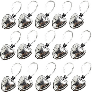 RONYOUNG 15Pcs Stainless Steel Tea Ball Mesh Tea Infuser Strainers Premium Tea Filter Tea Interval Diffuser with Extended Chain Hook for Brew Loose Leaf Tea and Seasonings &spices