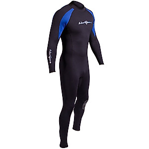 NeoSport Wetsuits Men's XSPAN 7mm Full Jumpsuit, Blue Trim, XXX-Large - Diving, Snorkeling & Wakeboarding
