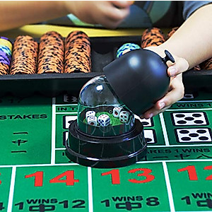 Gikfun Automatic Lucky Dice Roller Cup Set with 5 Dices for Christmas Party Games EK1883