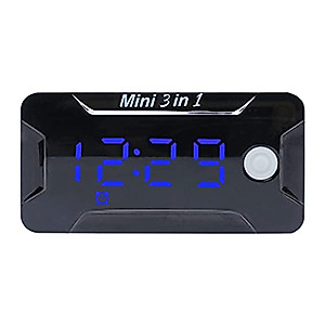 Motorcycle Digital For Time Clock + Thermometer +Voltage Voltmeter 3 In 1 Waterproof Tester Battery Moniter Gauge Digital Time Clock