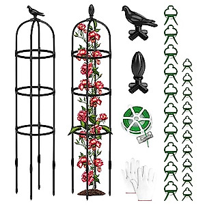 MYard 2 Pack Garden Obelisk Trellis, 6FT Tall Rustproof Climbing Plant Support, Garden Tower Trellis for Potted Plants Flowers Vegetable Vine Indoor Outdoor