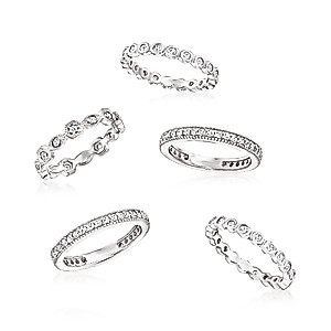 Ross-Simons 2.50 ct. t.w. CZ Jewelry Set: 5 Eternity Bands in Sterling Silver. Size 9