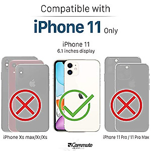 VENA vCommute Wallet Case Compatible with Apple iPhone 11 (6.1"-inch 2019), (Military Grade Drop Protection) Flip Leather Cover Card Slot Holder with Kickstand - Space Gray