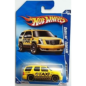 2010 HOT WHEELS HW CITY WORKS 109/240 YELLOW TAXI CADILLAC ESCALADE 01 OF 10