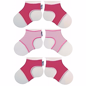 Sock Ons Clever Little Things That Keep Baby 3 Pack - Fuschia, Baby Pink, Fuschia, 0-6 Months