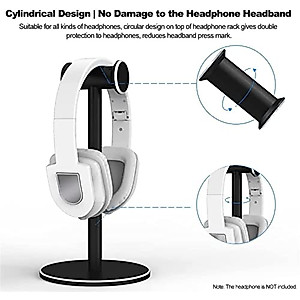 Headset Stand Durable Aluminum Alloy Headphones Holder Metal ABS Headphone Stand Detachable Stable Bracket Headphone Stand (Color : Black, Size : 10 * 10 * 23cm)