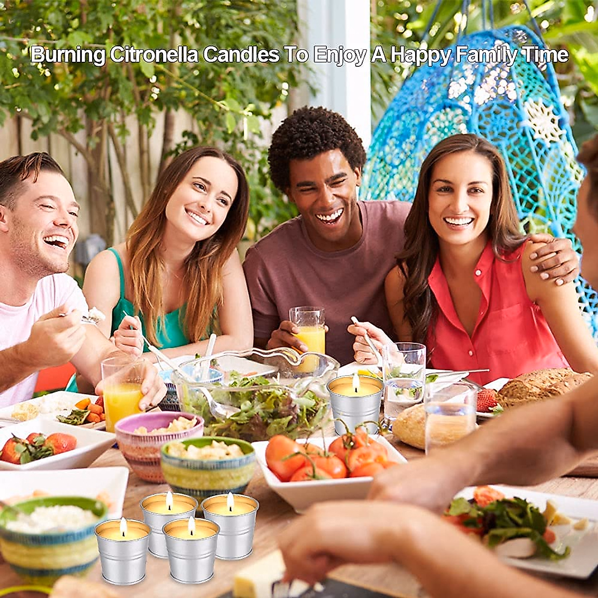 Citronella Candles Outdoor Indoor, 12 Pack Scented Candles Set Bulk Made with Natural Soy Wax Bucket and Essential Oils for Garden Patio Yard Home Balcony