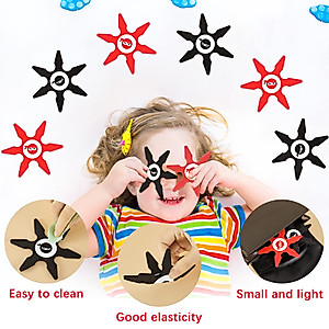 Deekin 8 Pcs Ninja Foam Star Toys Throwing Stars Foam Throwing Toys for Boys Halloween Cosplay Ninja Party Favors Birthday Party Supplies Decorations, 4 Inch, Black and Orange