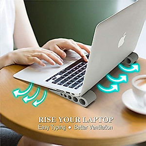 SUPBEE Laptop & Notebook Stands, [4 Pack] Portable Anti-Slip Rubber Elevated Kickstand Holder, Desktop Stable Tilting Wedge & Scratch-Free Ventilated Risers for All Laptop, Notebook, Computer Keyboard