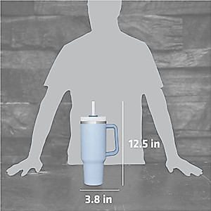 Heitiliamu 40oz Insulated Tumbler, Reusable Vacuum Quencher Tumbler with Straw, Leak Resistant Lid, Insulated Cup, Maintains Cold, Heat, and Ice for Hours (black) (Tiffany Blue)