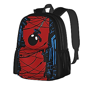 ZOSENY Cartoon Backpack Casual Travel Backpack for Women and Men 17 Inch Laptop Backpack Waterproof School Backpack Bookbag Red/Black