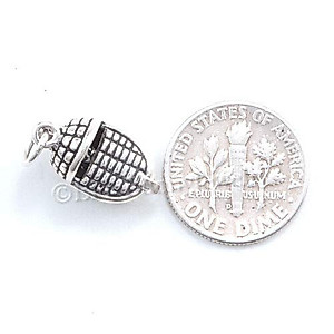 New Baby Basket Charm Pendant Opens to Baby Moveable 925 Sterling Silver Jewelry 3D BLU0780BUNN