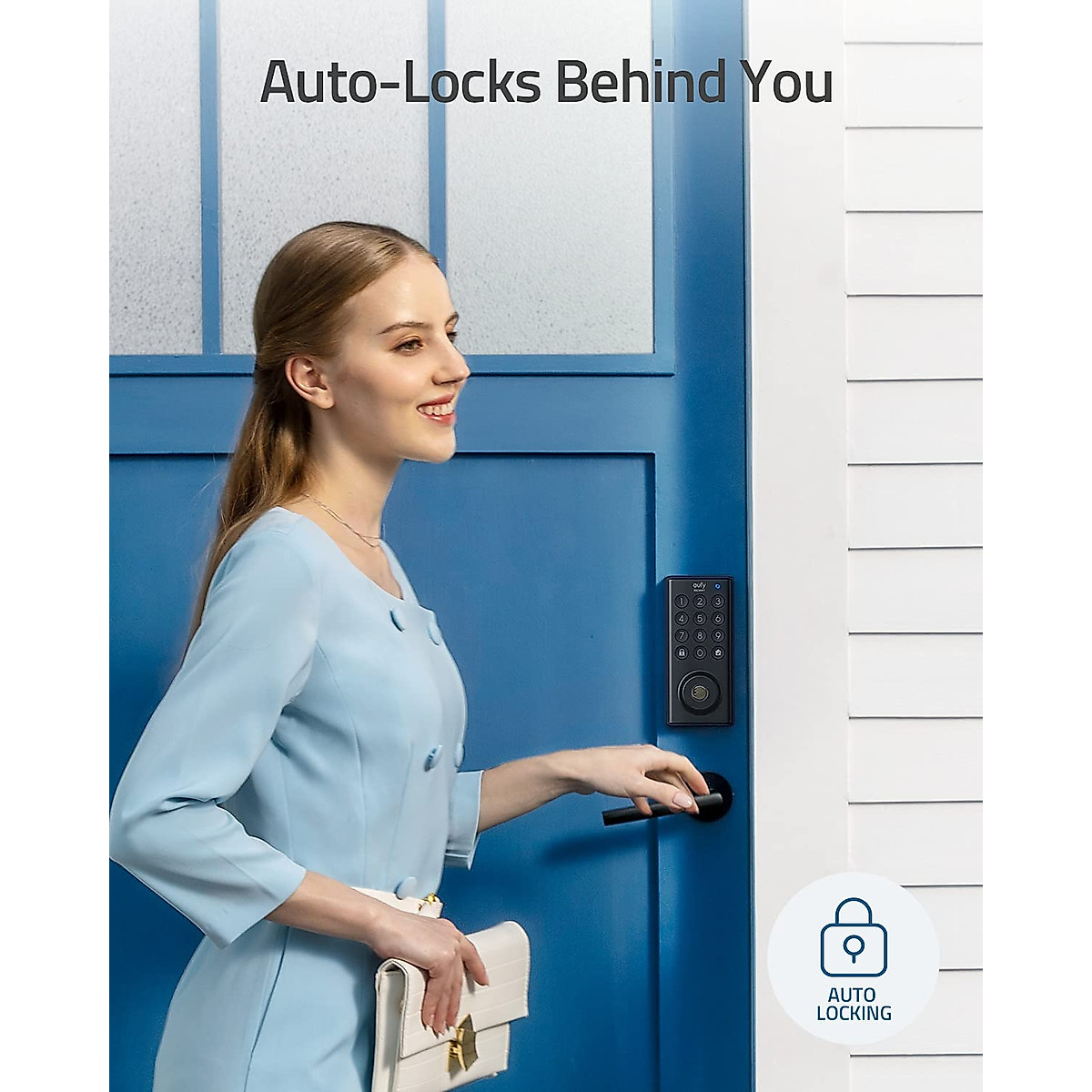 eufy Security Keyless Entry Door Lock, App Control, Bluetooth Electronic Deadbolt, BHMA Certified, IPX3 Weatherproof Protection, Compatible with Wi-Fi Bridge (Sold Separately)