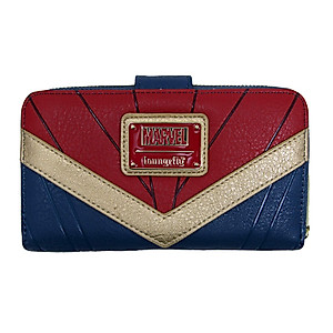 Loungefly x Captain Marvel Debossed Suit Wallet (Multicolored, One Size)