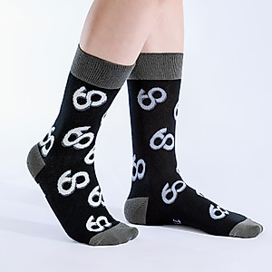 Jeasona 60th Birthday Gifts for Men Funny Fun Black Crew Cotton Socks