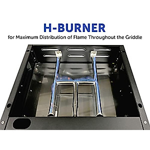 Flame King Flat Top Portable Propane Cast Iron Grill Griddle Tabletop for Outdoor Camping, Tailgating, Outdoor Cooking