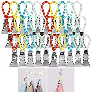 AKWOX (30-Pack) Kitchen Towels Clip, Tea Towel Holder Clips,Cloth Hook Clip Hangers for Home Kitchen Bathroom Cupboards Hanging Towels