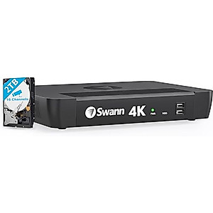 Swann 4K 16Channel Security Camera System NVR Recorder: nvr-8580 Security PoE NVR Box with 2TB HDD,24/7 Continuous Recording,Work with Swann IP 12MP/4K/5MP/4MP HD Cameras, SRNVR-168580H