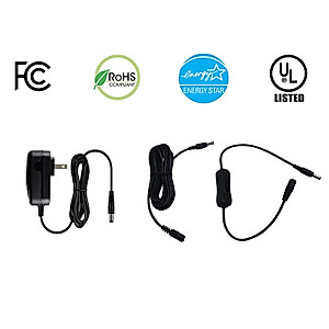 MyVolts 12V Power Supply Adaptor Compatible with/Replacement for Seagate SRD00F2, 9ZH9P9-RAA, 9SF2A8-500, SRD0SD1, SRD0SD0, SRD0PV1 External Hard Drive - US Plug with Extension and ON/Off Switch