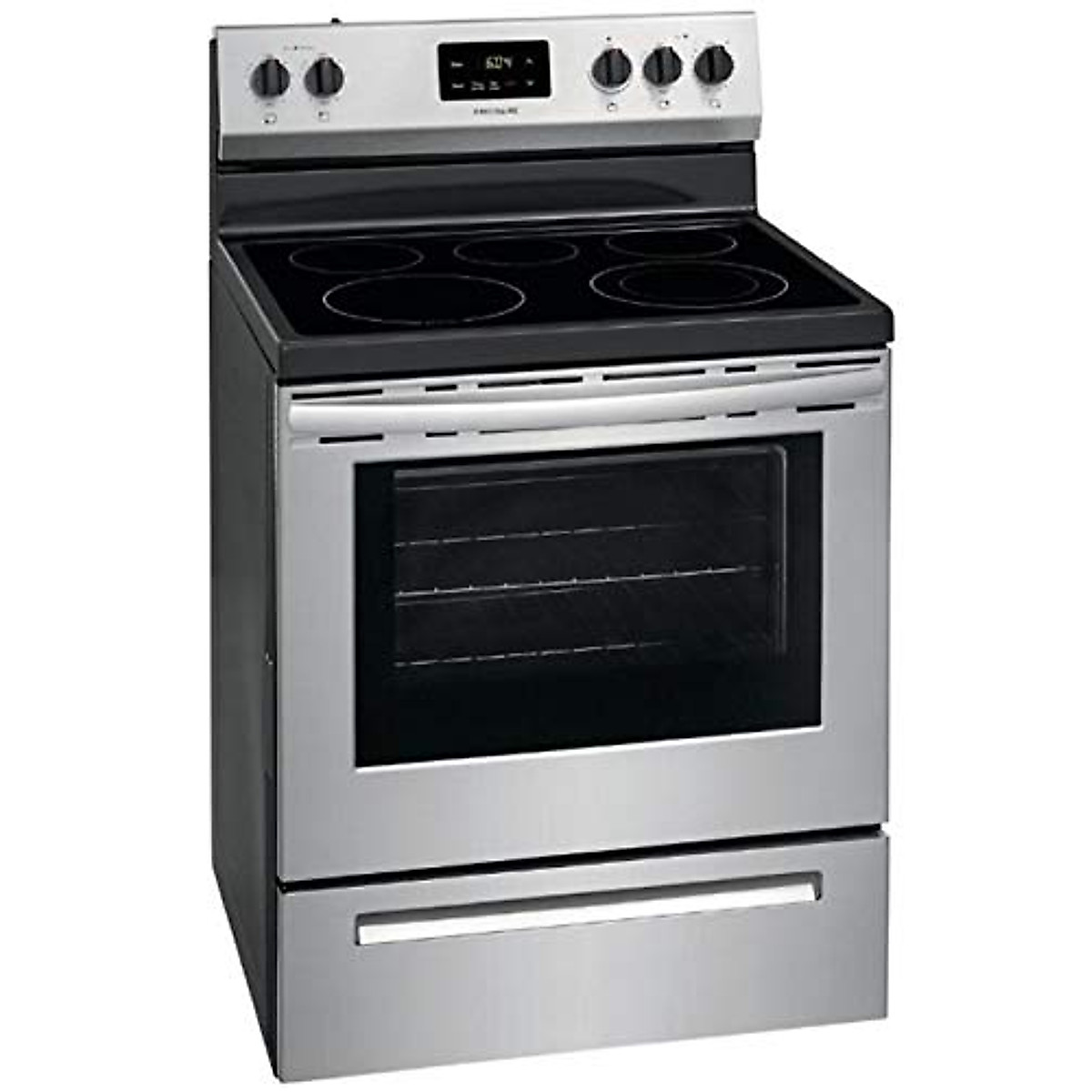 Frigidaire FCRE3052AS 30" Freestanding Electric Range with 5.3 cu. ft. Capacity Quick Boil Store-More Storage Drawer and SpaceWise Expandable Elements in Stainless Steel