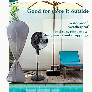 WINCOVER Fan Cover Fan Covers Outdoor Pedestal Fan Cover Waterproof House Fan Dust Cover Indoor Fan Cover Outdoor Standing Fan Covers Outdoor Pedestal Fan Covers (Gray)