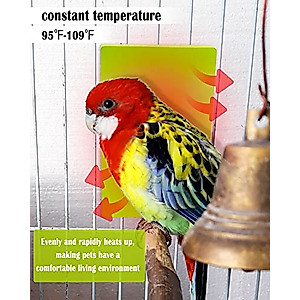 Bird Heater for Cage, Snuggle Up Bird Warmer for African Grey, Parakeets, Parrots, Small Birds, 12V Bird Cage Heater for Exotic Pet Birds, 3.3"x6"