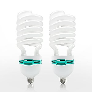 LimoStudio 2-Pack 105W, 6500K Compact Fluorescent Light CFL Daylight Bulb for Photography and Video, Spiral Design Lighting, AGG878