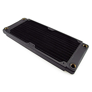 XSPC TX240 Crossflow Ultra Thin Radiator, 120mm x 2, Dual Fan, Black