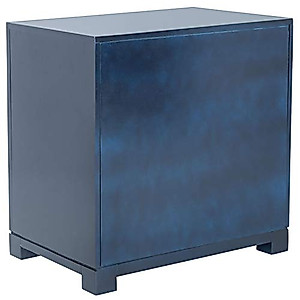 Safavieh Home Collection Raina Navy 3-Drawer Greek Key Nightstand