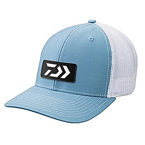 Daiwa Fishing Cap Trucker Blue White Rubber Patch Logo