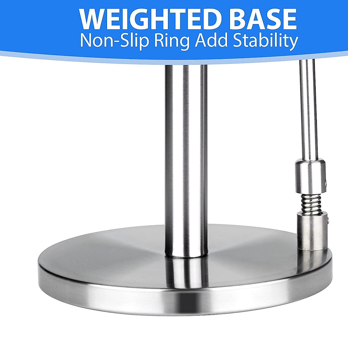 Paper Towel Holder Stand Stainless Steel Easy Tear Paper Towel Holder with Adjustable Spring Arm for Kitchen Bathroom