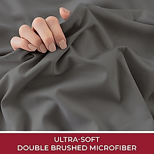 Mellanni Bed Sheet Set + Duvet Cover Set Bundle&Save - Hotel Luxury Bedding - Bundle Includes: 4pcs Bed Sheet Set and 5pcs Duvet Cover Set (Queen, Gray)