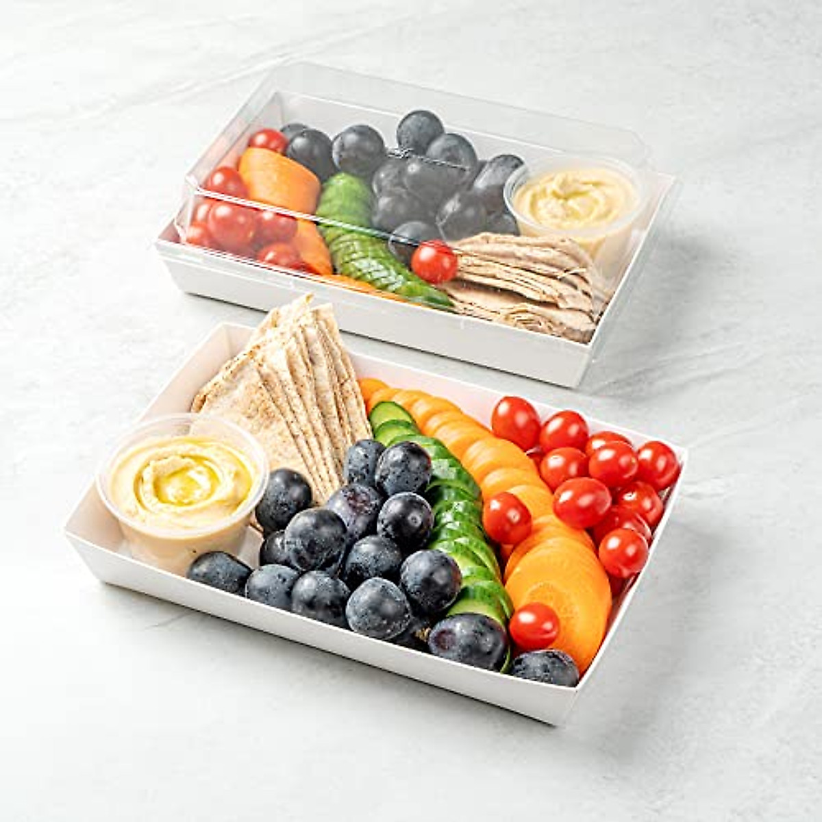 Restaurantware Matsuri Vision 9 x 6 x 1.5 Inch Large Sushi Trays 100 Greaseproof Sushi Packaging Boxes - Lids Sold Separately Disposable White Paper Sushi Containers For Entrees Or Desserts