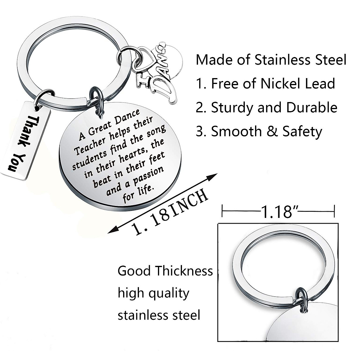 Dance Teacher Gifts Keychain Dance Instructors Gifts Dance Jewelry Gifts Thank You Dance Coach Gifts Love To Dance Charm (keychain)