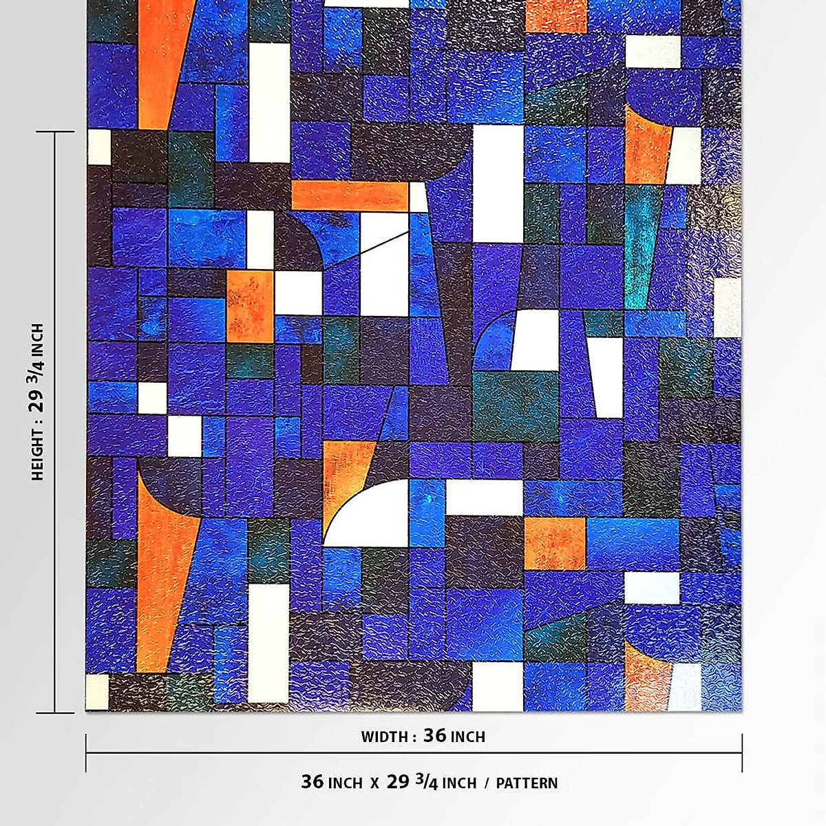 BDF 3ABST Window Film Abstract Stained Glass (36" X 59 1/2" (2 Continuous Patterns))