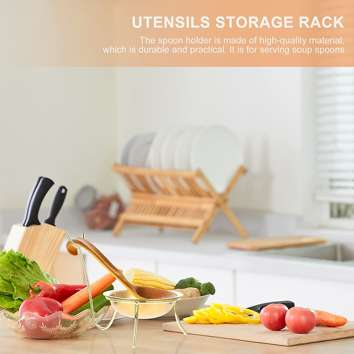 Hemoton 1pc Bracket Stainless Steel Spoon Holder Chef Spoon Rest Kitchen Storage Rack Cooking Utensils Stand Stainless Steel Spoon Rack Utensil Rack Tower Ladle Rest Dining Table Decorate