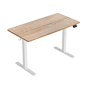 CubiCubi Height Adjustable Electric Standing Desk, 48 x 24 Inches Stand Up Table, Sit Stand Home Office Desk with Splice Board, Maple