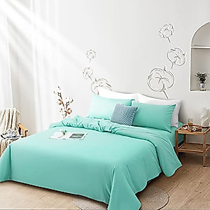 LBRO2M 1000 Thread Count 100% Egyptian Cotton King Size Sheets Set,Breathable Wrinkle Bed Sheet 4 Piece Sets,16 Inches Deep Pocket,Soft Comforterble,Sateen Weave Long Stapl,Lake Green