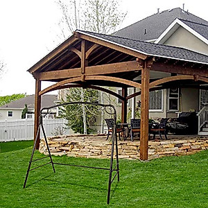 Ochine Swing Frame Outdoor Porch Swing Stand Metal Porch Swing Stand with Antique Bronze Finish Heavy Duty Steel Swing Frame with Extra Side Bars Powder Coated Hanging Swing Frame Set (Ship from USA)