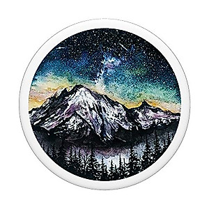 Rocky Mountain Peak Night Sky Shooting Stars Northern Lights PopSockets PopGrip: Swappable Grip for Phones & Tablets