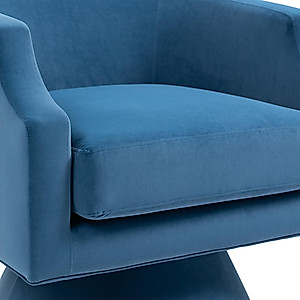 Warmiehomy Swivel Velvet Living Room Chairs Upholstered Accent Chair Round Barrel Arm Chair for Living Room Bedroom Lounge,Blue