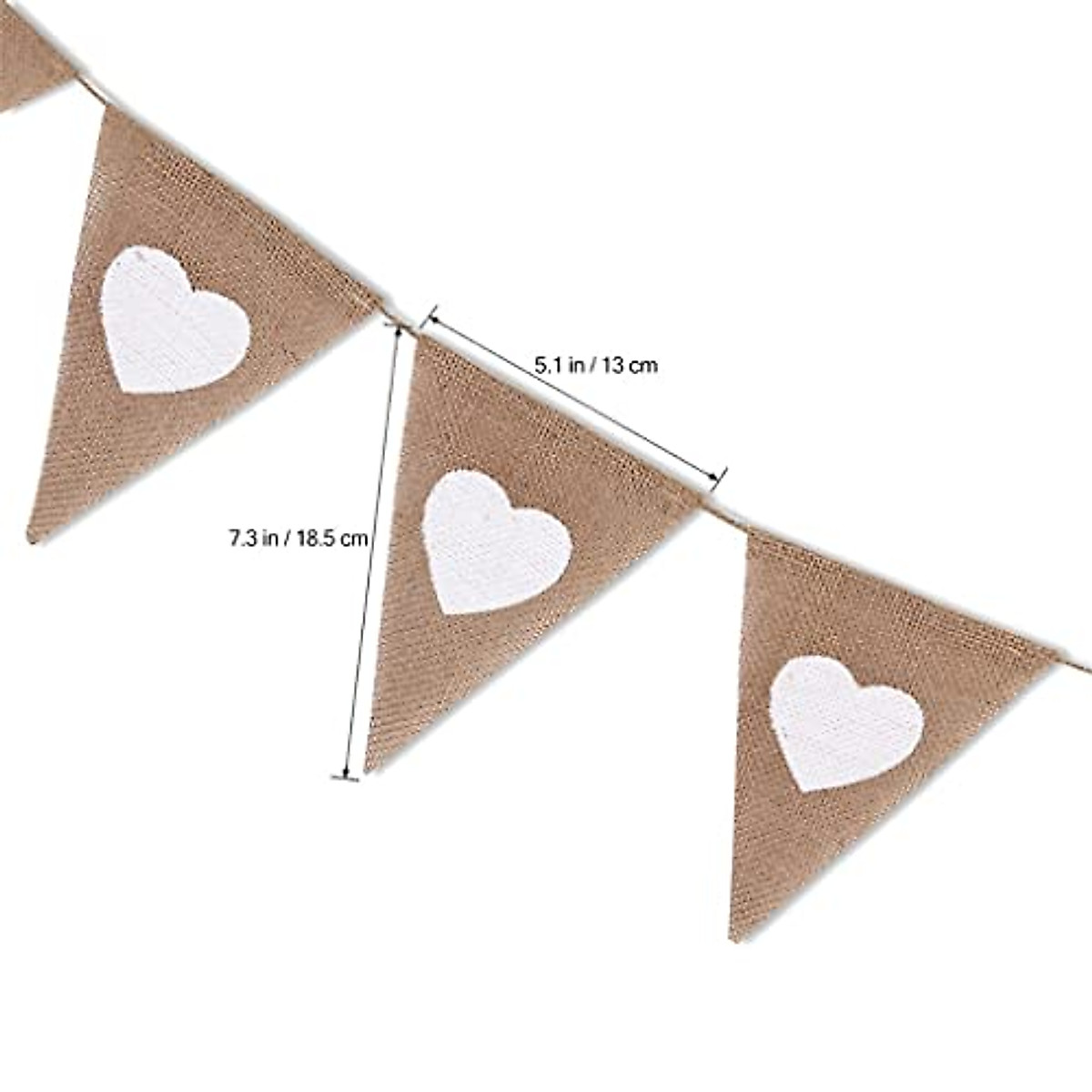ZJHYXYH 3 Pack Natural Linen Love Heart Background Decoration Supplies Wedding Party Various Festive Decorations