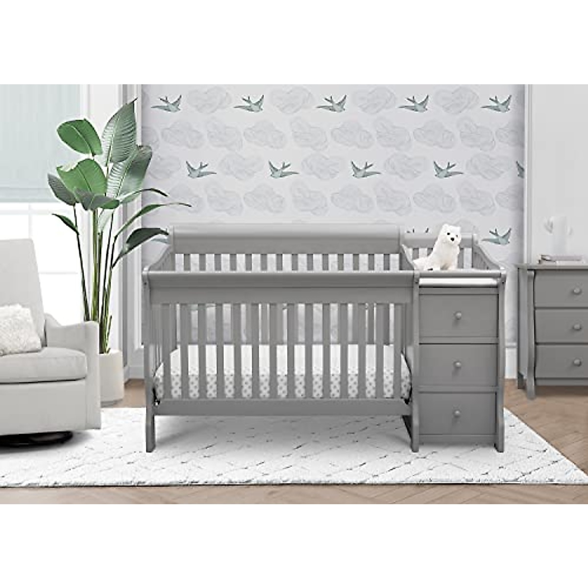 Delta Children Princeton Junction Convertible Crib N Changer, Grey