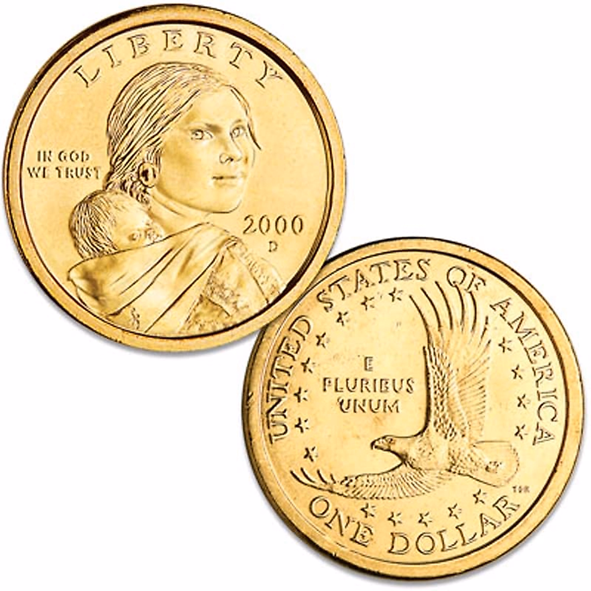 2000 P, D Native American (Sacagawea/Golden) Dollar 2 Coin Set Uncirculated