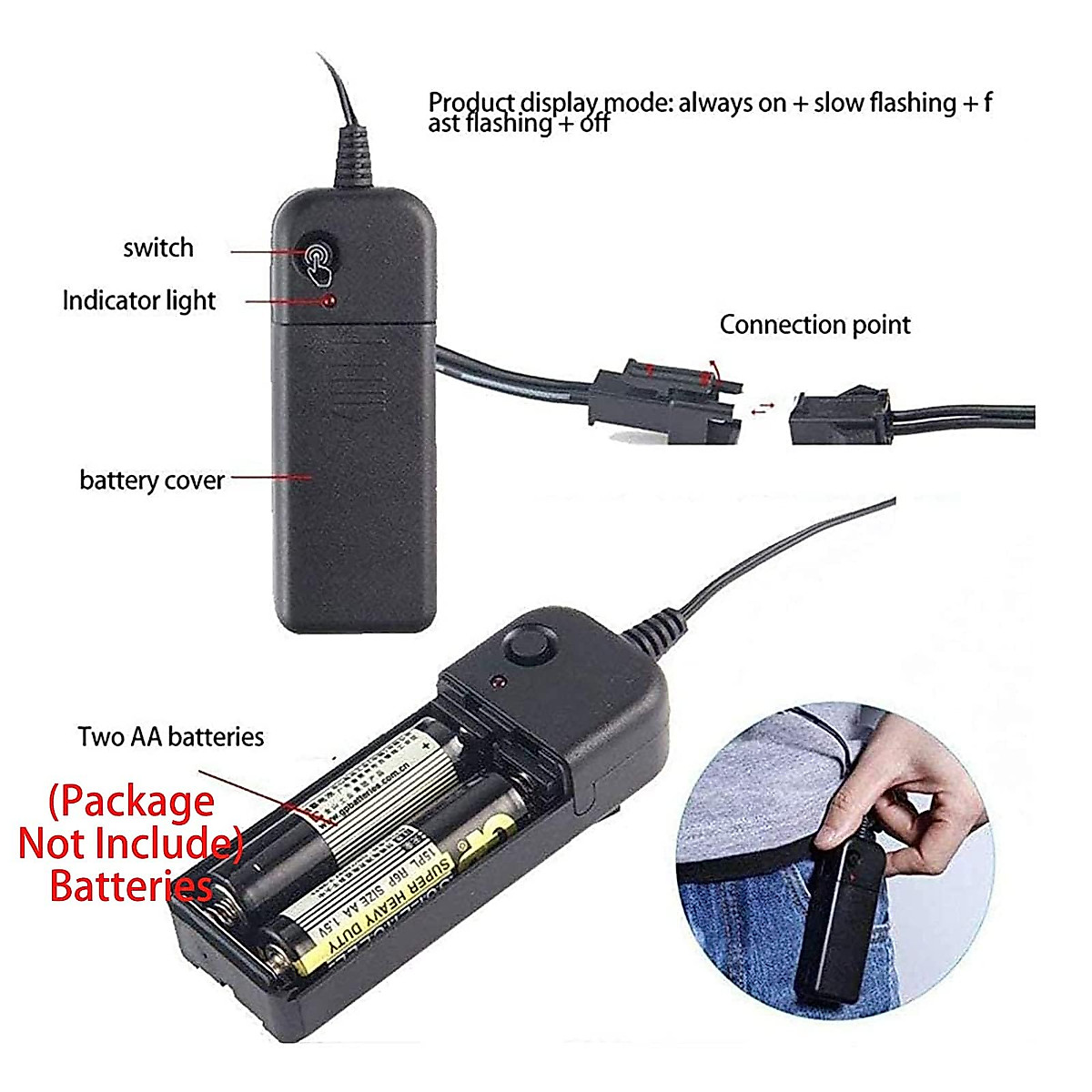 ZZXIAOJIE 3Pcs Demon LED Mask Costume Props Japanese Anime Plastic Fox Face Cosplay Glowing Masks for Adult Masquerade