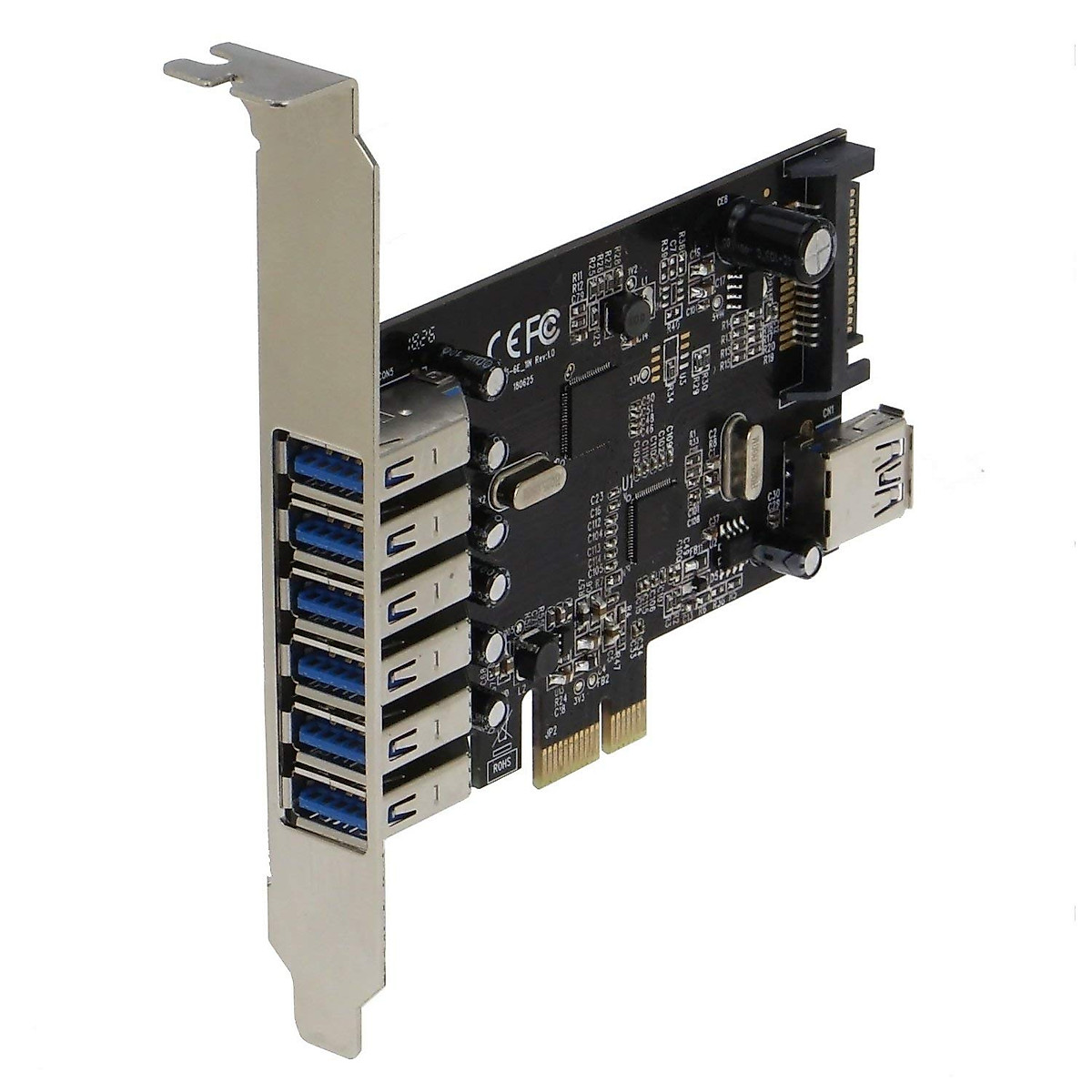 Sedna - PCIE 7 Port USB 3.1 Gen I (5Gbps) Adapter Card (6 External and 1 Internal Ports) with Low Profile Bracket