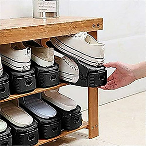 KINOFU 12X Adjustable Shoe Slots Stacker Organizer Racks Space Saver Shoes Holder Rack (Color : White, Size : 25 * 18 * 10Cm) (White 25 * 18 * 10Cm) Household