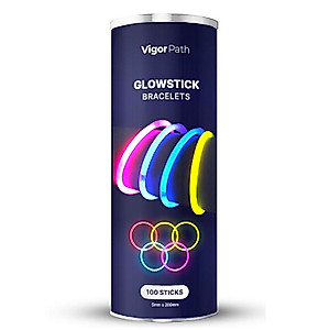 Set of 100' Luminous Sticks - 8" Glowsticks for Bracelets, Necklaces - Perfect for Neon-Themed Parties, Easter Celebrations, Festive Christmas Evenings, Spooky Halloween Nights, and Football Fanatic