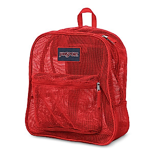 JanSport Mesh Pack - See Through Backpack, Red Tape